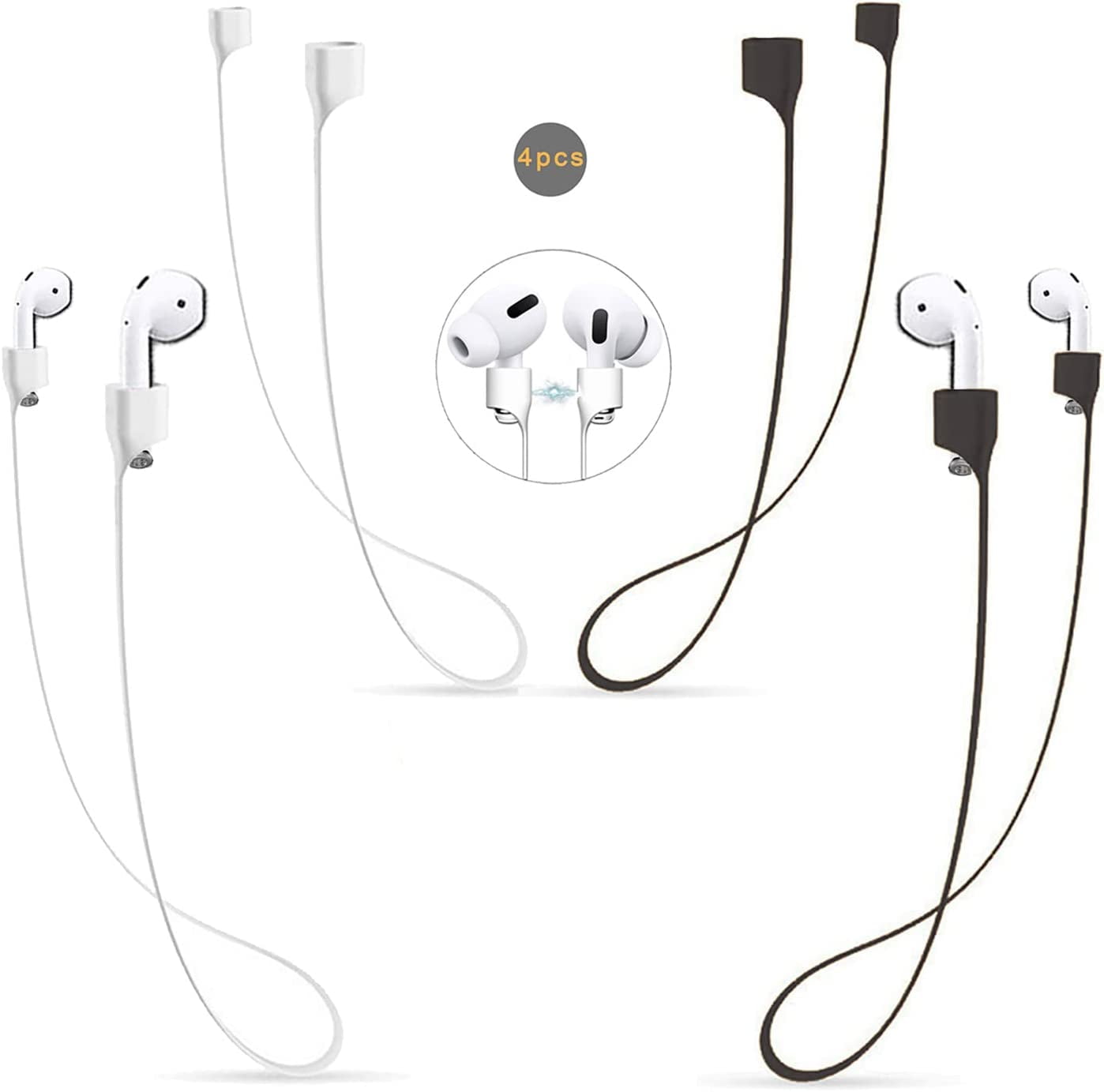 Airpods Strap Magnetic Cord Anti-Lost Leash Sports String, 4 PCS ...