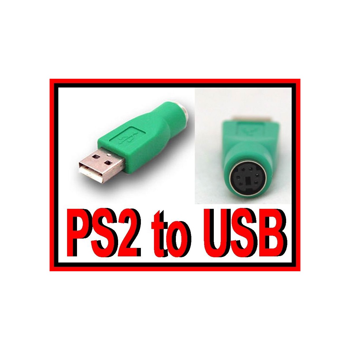 GlobalTone USB A Male to PS2 Female Adapter Green | Walmart Canada