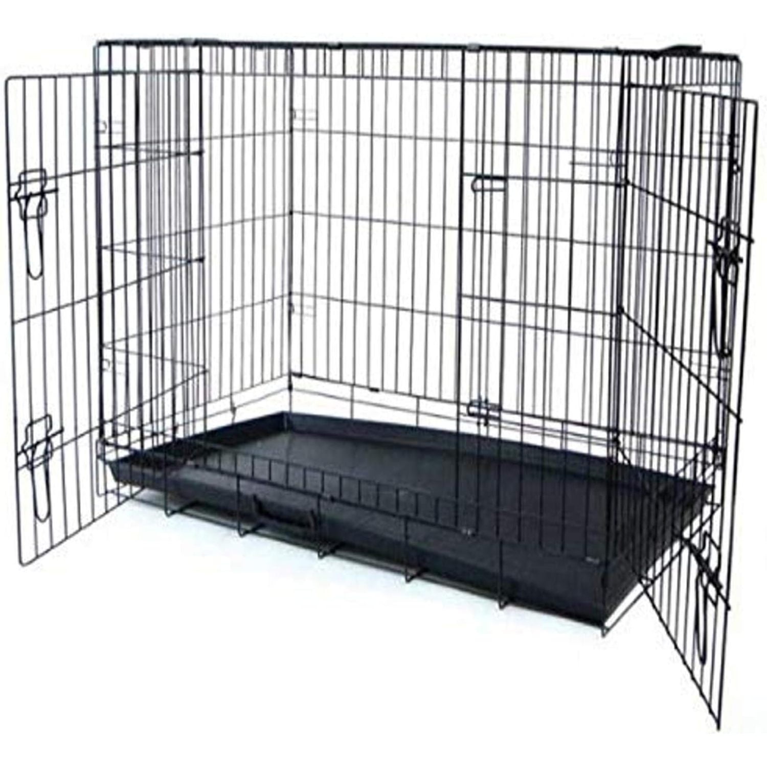 Bilot 30-Inch 2-Door Heavy Duty Dog Crate, Black - Walmart.com