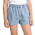Eltusu Girls Denim Shorts, Above the Knee Relaxed Fit Solid Color ...