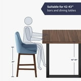 ZAFLY Bar Stools Set of 4, 360° Swivel, Faux Leather, Wooden Frame, Navy Blue - Walmart.com