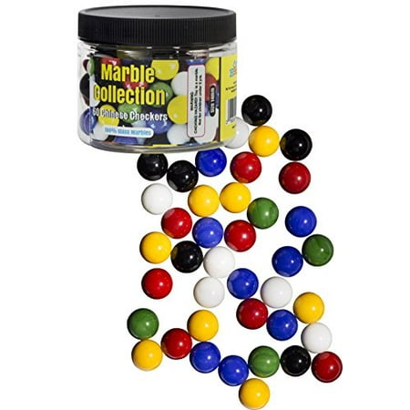 Chinese Checkers Glass Marbles. Set of 90, 15 of Each Color. Size 9/16 ...