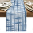 Blue Weave Mesh Table Runner, Modern Minimalist Abstract Washable ...