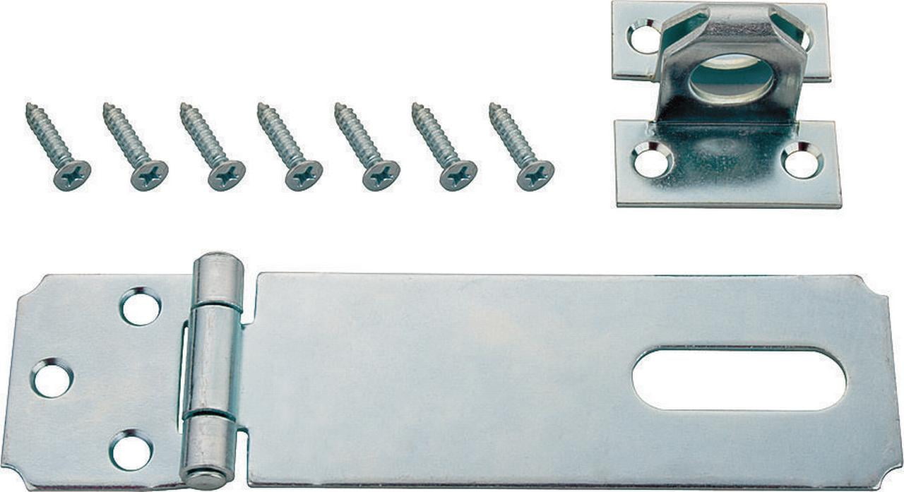 ProSource Fixed Staple Safety Hasp 4-1/2 In L Fixed Pin Steel Zinc ...
