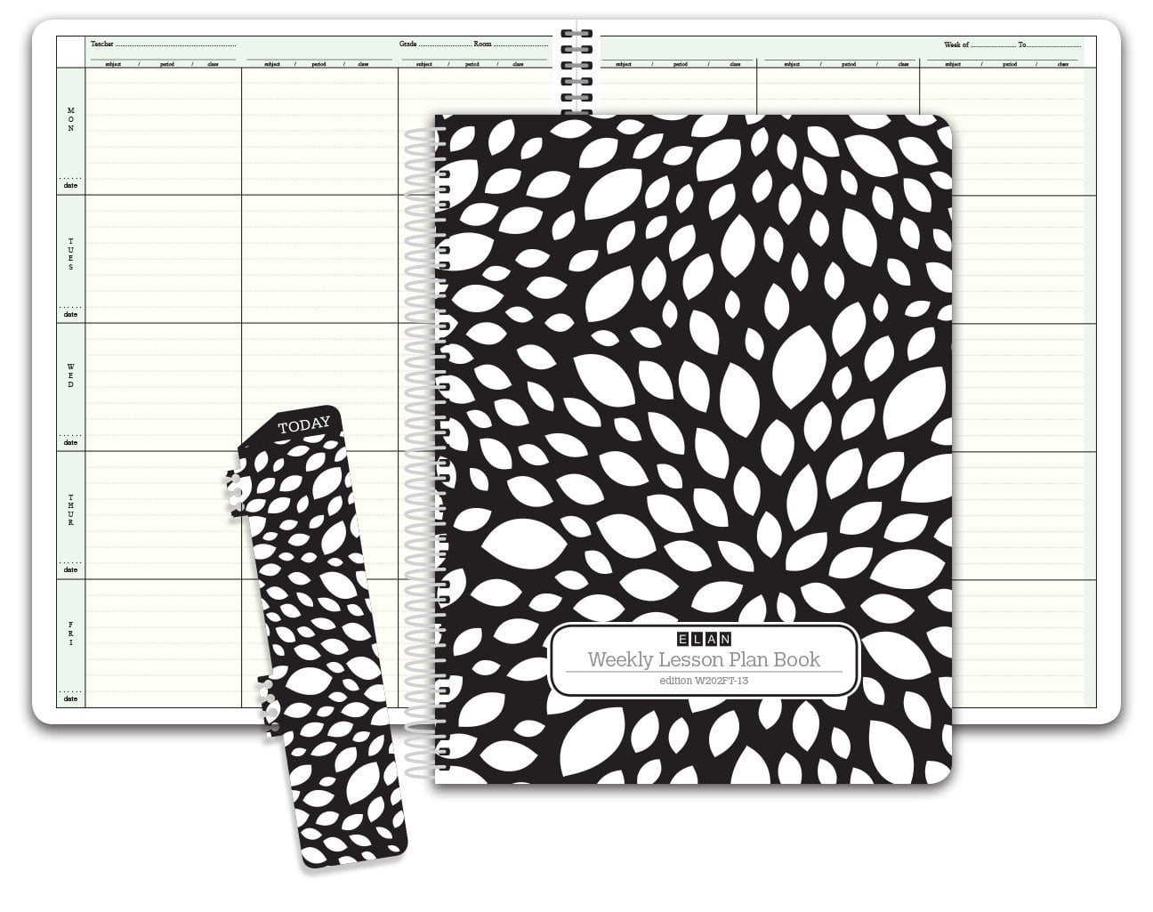 HARDCOVER 6 Period Teacher Lesson Plan; Days Vertically Down the Side ...