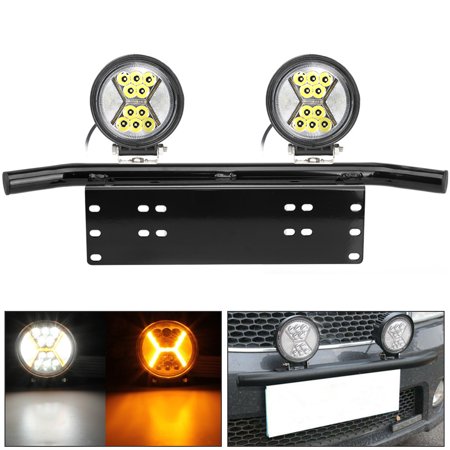 2PCS Round LED Pods Driving Lights with Mounting Bracket,117W 12000LM ...