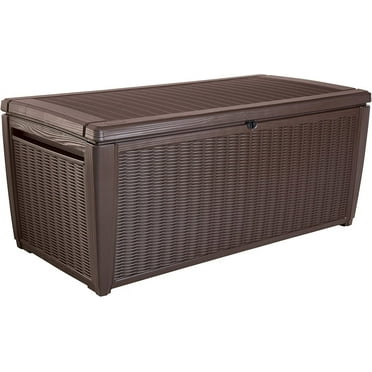 Grand Patio Outdoor Storage Bench Deck Box, All-Weather Wicker with ...