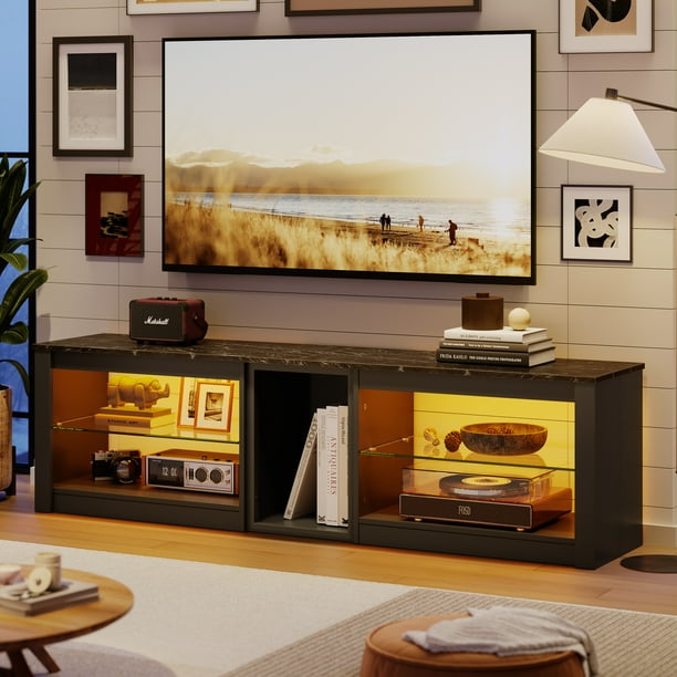 Bestier TV stand for TVs up to 70 inch tv, Gaming Entertainment Center ...