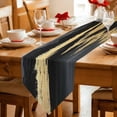 Black Grey Golden Table Runner Linen Burlap Table Runner 36 Inches ...