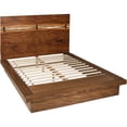 California King Bed Frame with Storage, Smokey Walnut Wood Platform Bed ...