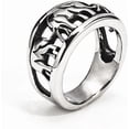Men's Stainless Steel Vintage Cute Cut Out Animal Tribal Elephant Head ...
