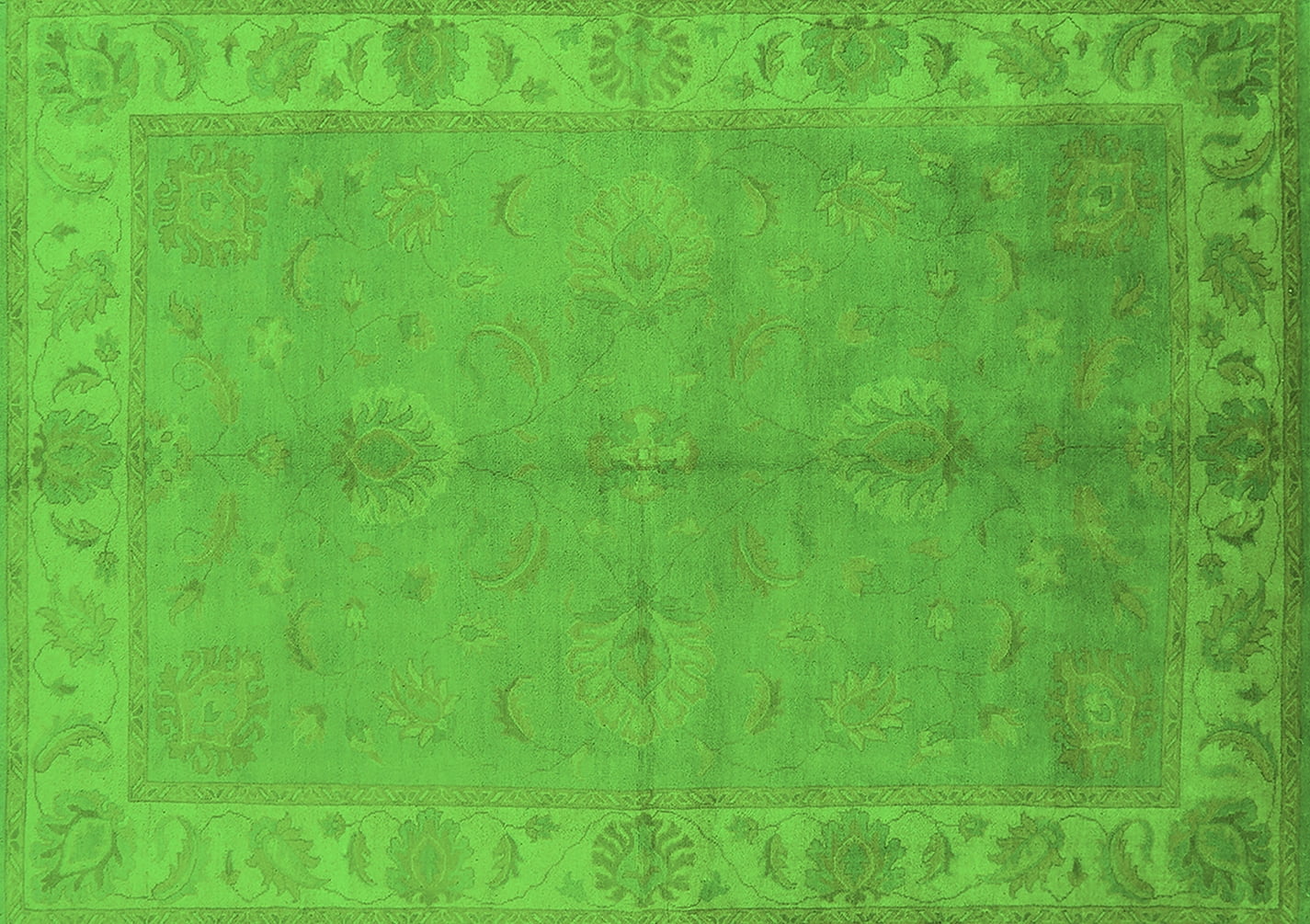 Ahgly Company Indoor Rectangle Oriental Green Traditional Area Rugs, 6 ...
