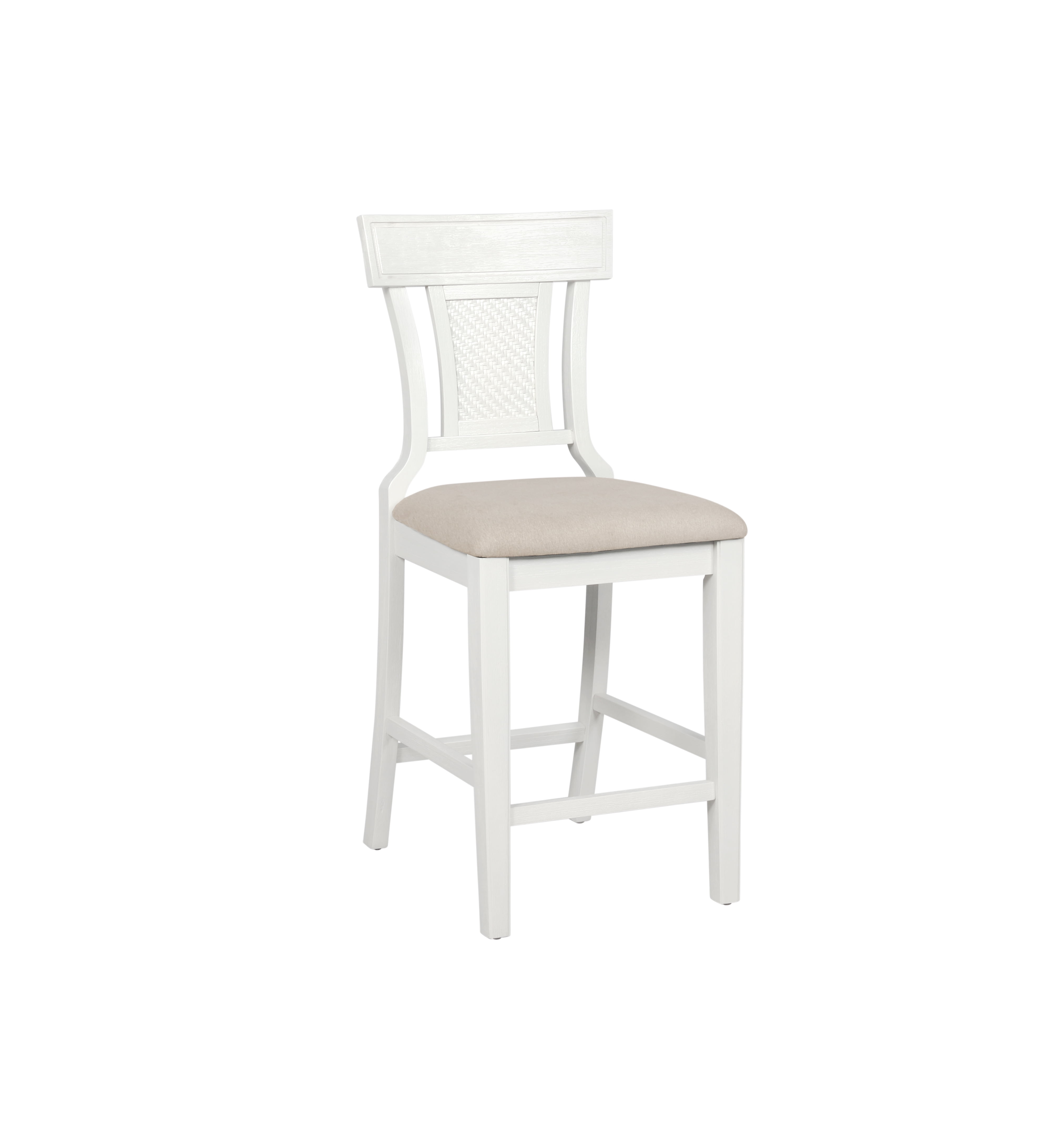 Linon Rylan 26" Counter Stool, Whitewash Finish with Beige Fabric ...