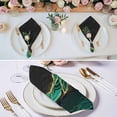 Cloth Napkins Set of 6 Turquoise Abstract Marble Cocktail Napkins Black ...