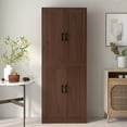 DIYART Brown Kitchen Pantry Cabinet, 71" Tall Kitchen Storage Cabinet ...