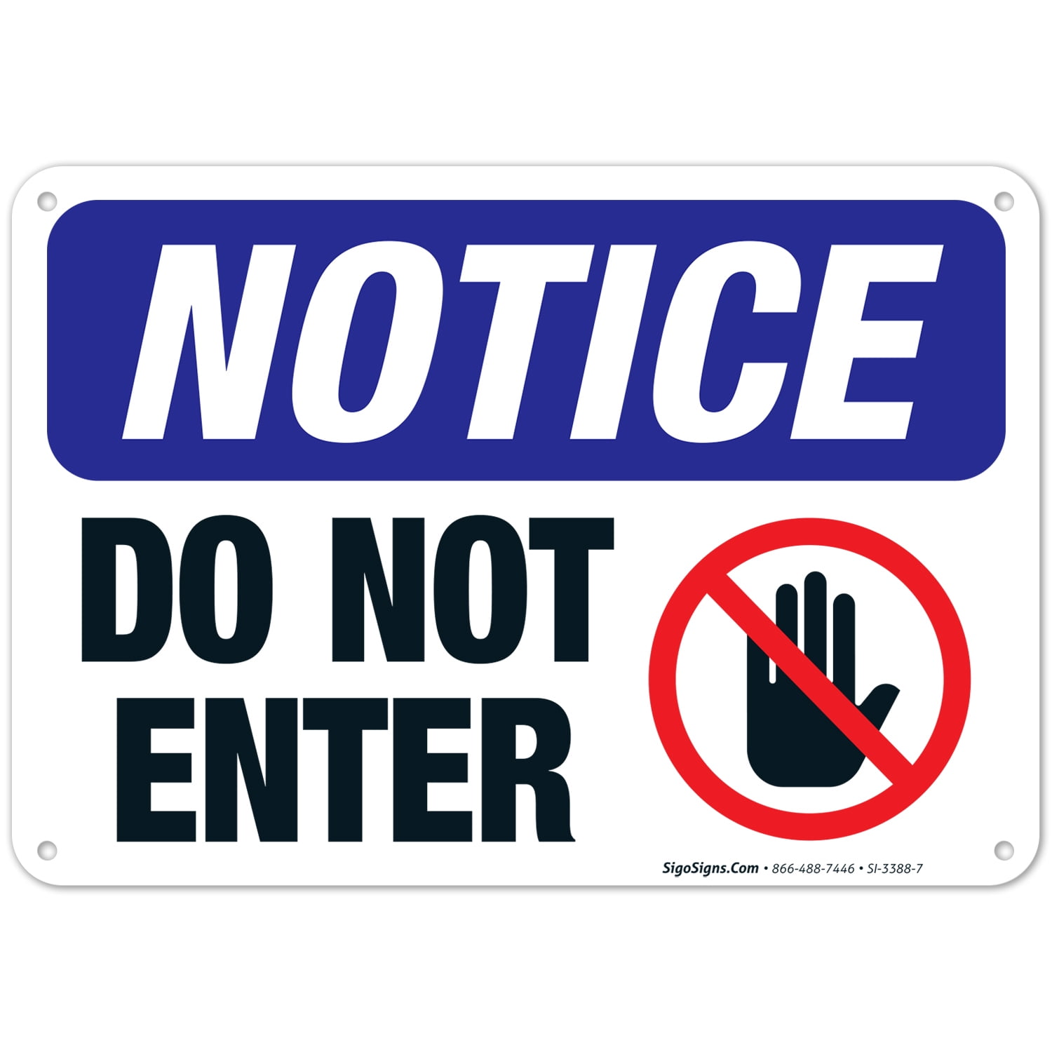 Do Not Enter Black And Red Warning Sign, OSHA Sign, 10x7 Aluminum ...