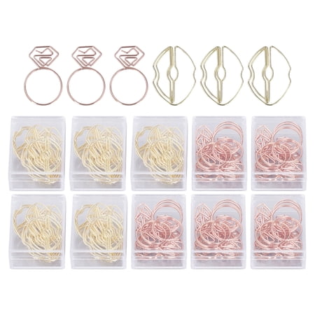 Metallic Paper Clips, 100pcs Lips Rings Office Paper Clips Increase ...