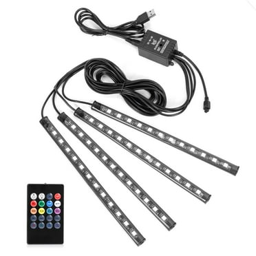 Nilight 48 LEDs DC 5V Multicolor Music Car Strip Light Under Dash ...