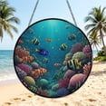 Chilfamy Round Stained Glass Window Suncatcher, Tropical Colorful Sea ...