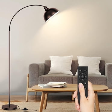 Ozarke Zen Floor Lamp - Modern Wooden Standing LED Lamp - Dark Bronze ...