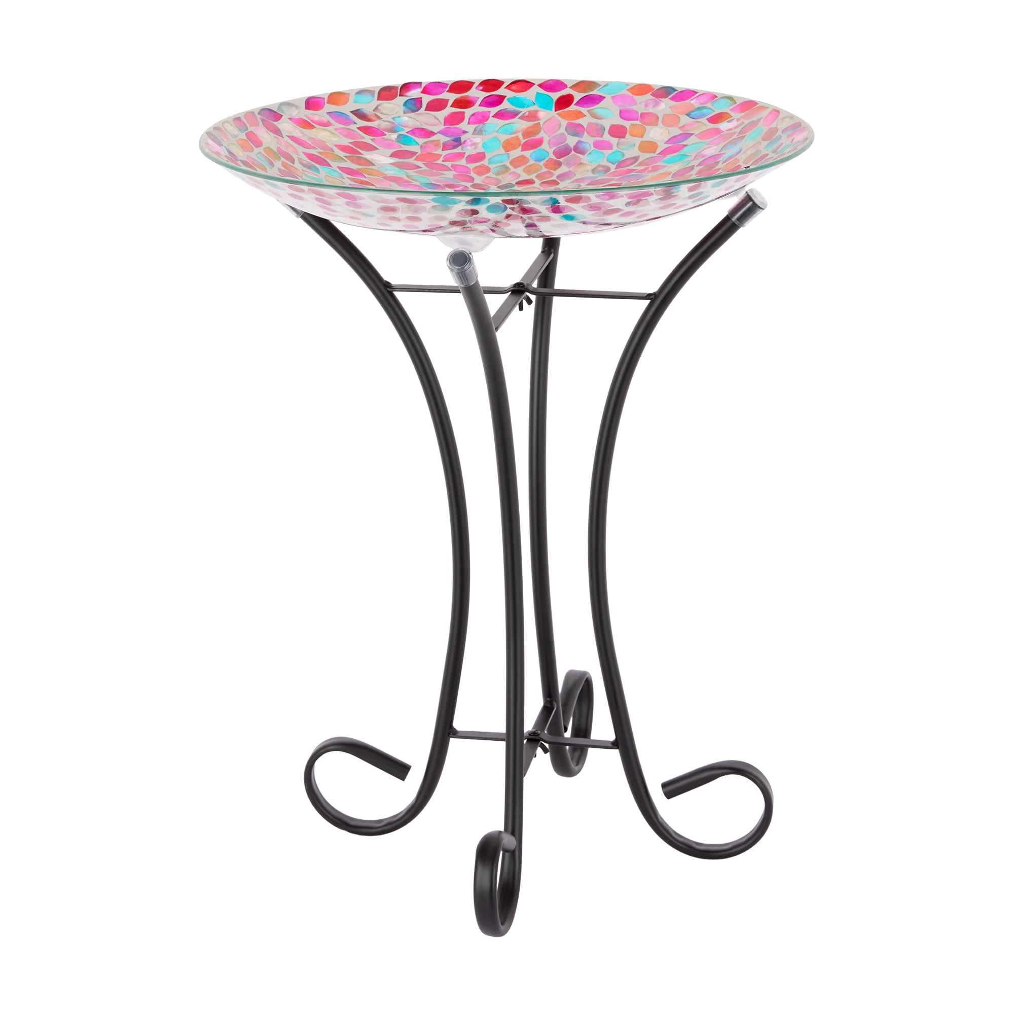 Click here for Mainstays Mosaic Pink Petals Glass Birdbath prices