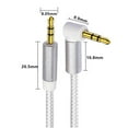 Bottone 3.5mm Straigt Head to 90 Degree Right Angle AUX Cable Cord Wide ...