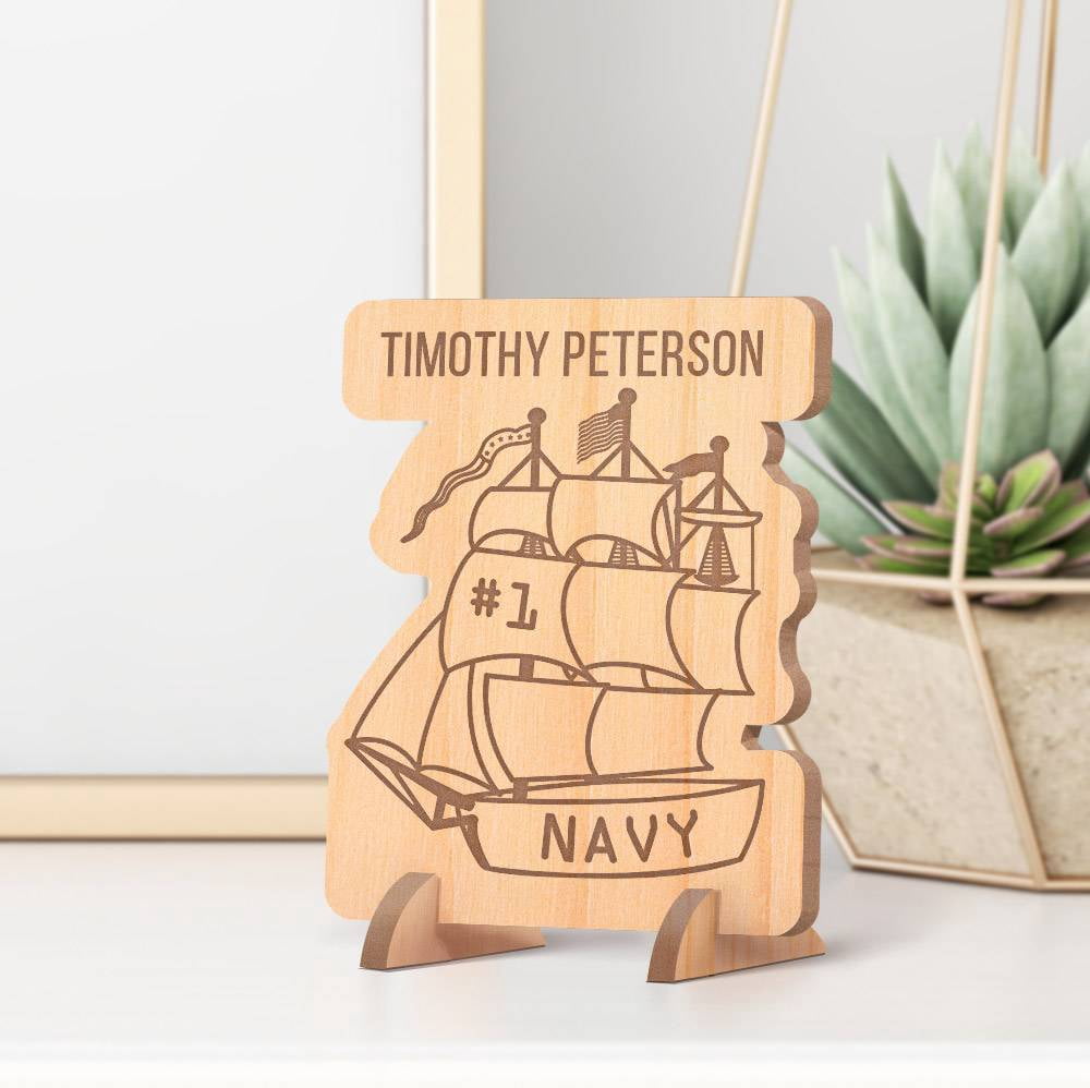 Personalized Navy Military Wooden Gift Card feat Navy Ships - Walmart.com