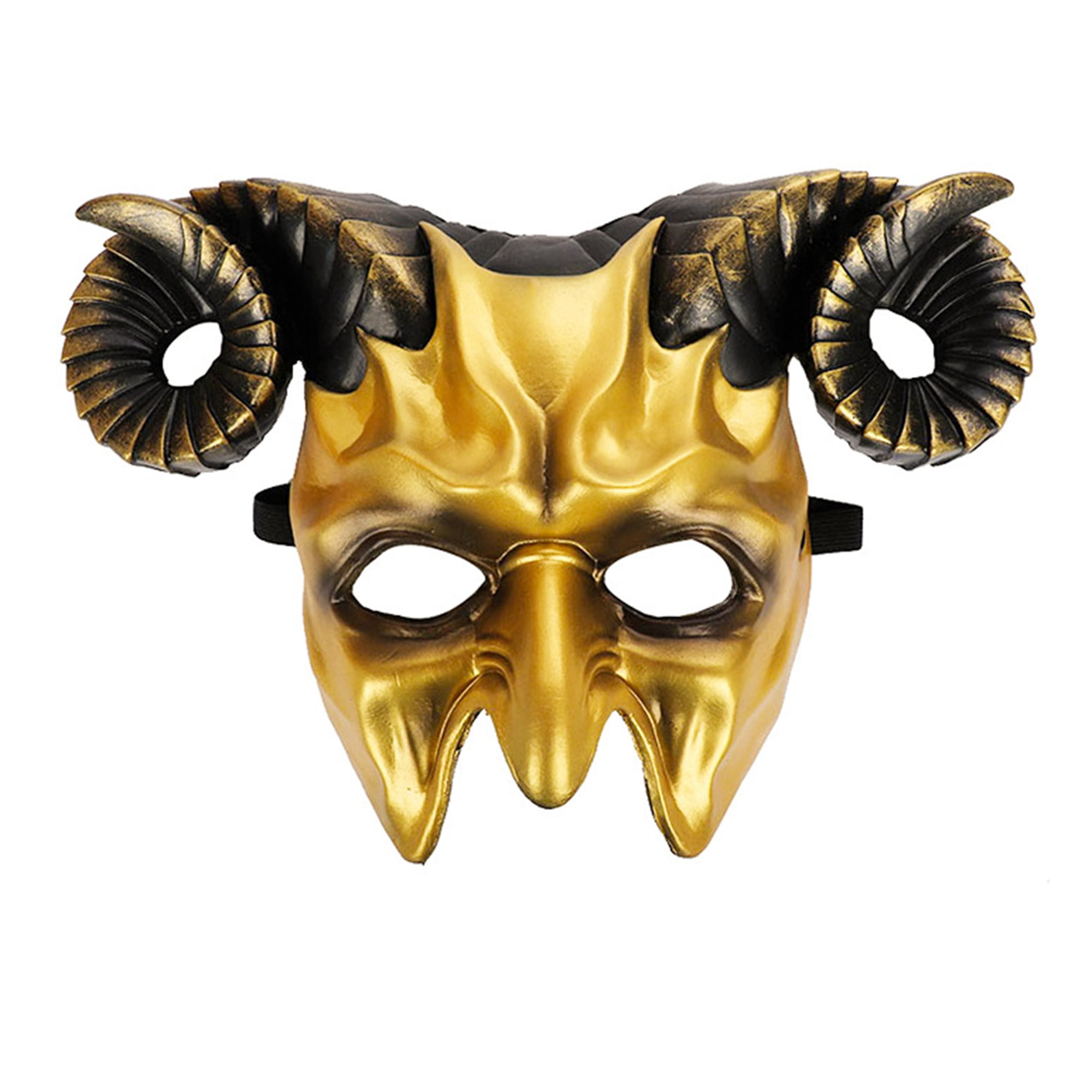 Sprifallbaby Halloween Half Mask, Ram Sheep Horn Monster Devil ...
