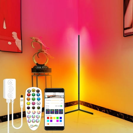 Corner Floor Lamp RGB color changing floor lamp 8 color 6 model Remote ...