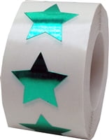 Metallic Green Star Stickers, 0.75 Inch Wide, 500 Labels on a Roll ...