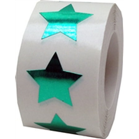 Metallic Green Star Stickers, 0.75 Inch Wide, 500 Labels on a Roll ...