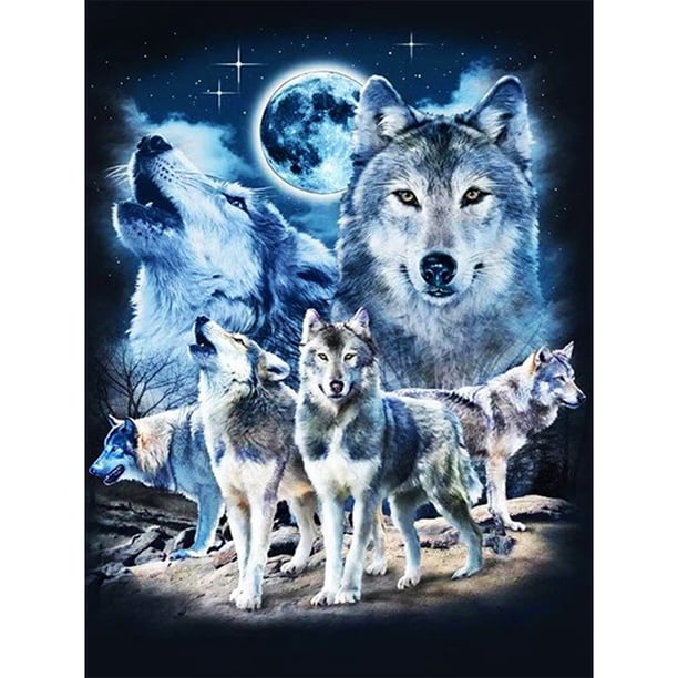 LD726 Full Diamond Wolf Pack Animal Series Diamante Resina 30 * 40 CM ...