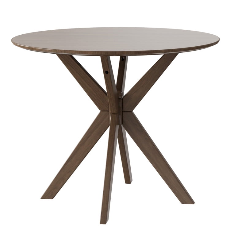 Spaco 36 Inch Round Wood Dining Table with Intersecting Pedestal Base Counter Height Table Kitchen Bar Height Table and Chairs for Dining Room Small Space Walmart