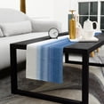 Blue White Ombre Table Runner 90 Inches Long - Modern Abstract Striped ...