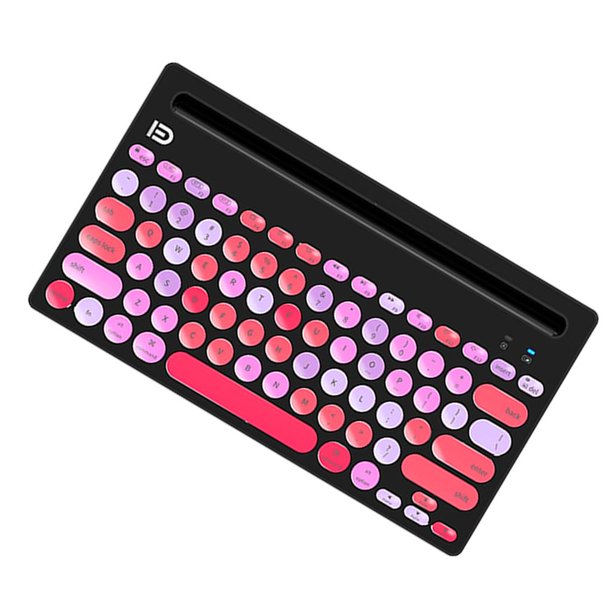 Mini 79-Key, Round Keycaps, Bluetooth Keyboard Phone Stand for Computer ...