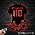 Craftnamesign Personalized Soccer Player Metal Wall Art Led Light ...
