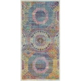 Nourison Global Vintage Geometric Multicolor 2' x 4' Area Rug, (2x4 ...