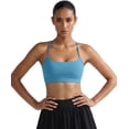 RUNNING GIRL Women's Padded Y-Back Sports Bra Low Impact Spaghetti ...