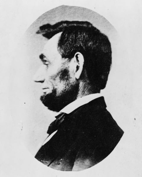 Print: Abraham Lincoln, Head-And-Shoulders Portrait, In Profile Facing ...