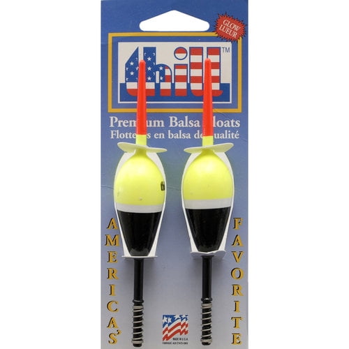 Thill Night N Day Glow Float Fishing Spring Float Yellow Black 1" Oval ...