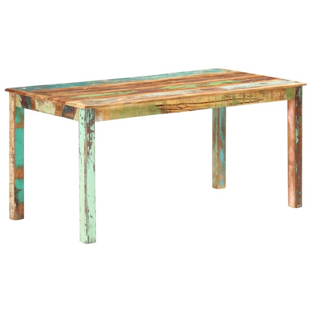 vidaXL Dining Table Solid Reclaimed Wood Dinner Kitchen Dining Room 63 ...