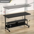 Height Adjustable Standing Desk with Power Outlets, 47" Manual Stand Up ...