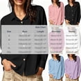 Babysbule Women Button Down Collar Blouse Heart Ornamental Button Long ...