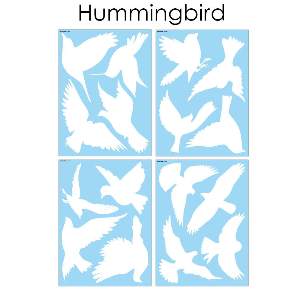 24pcs/set Gift Alert Bird Butterfly Anti-Collision Decal Leaves Pattern ...