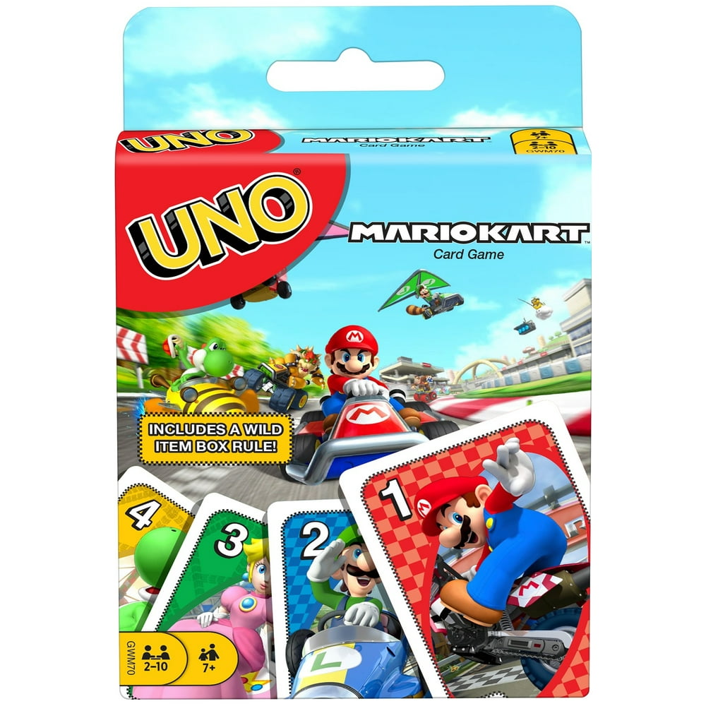 UNO Mario Kart Card Game With 112 Cards For Players 7 Years Old & Up ...