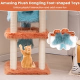 Gymax Monster-Themed Cat Tree w/ Private Condo Soft Long Plush Sisal ...