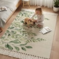 Bedroom Rug Carpet 3'x 5', Eucalyptus Leaves Washable Floor Carpet with ...
