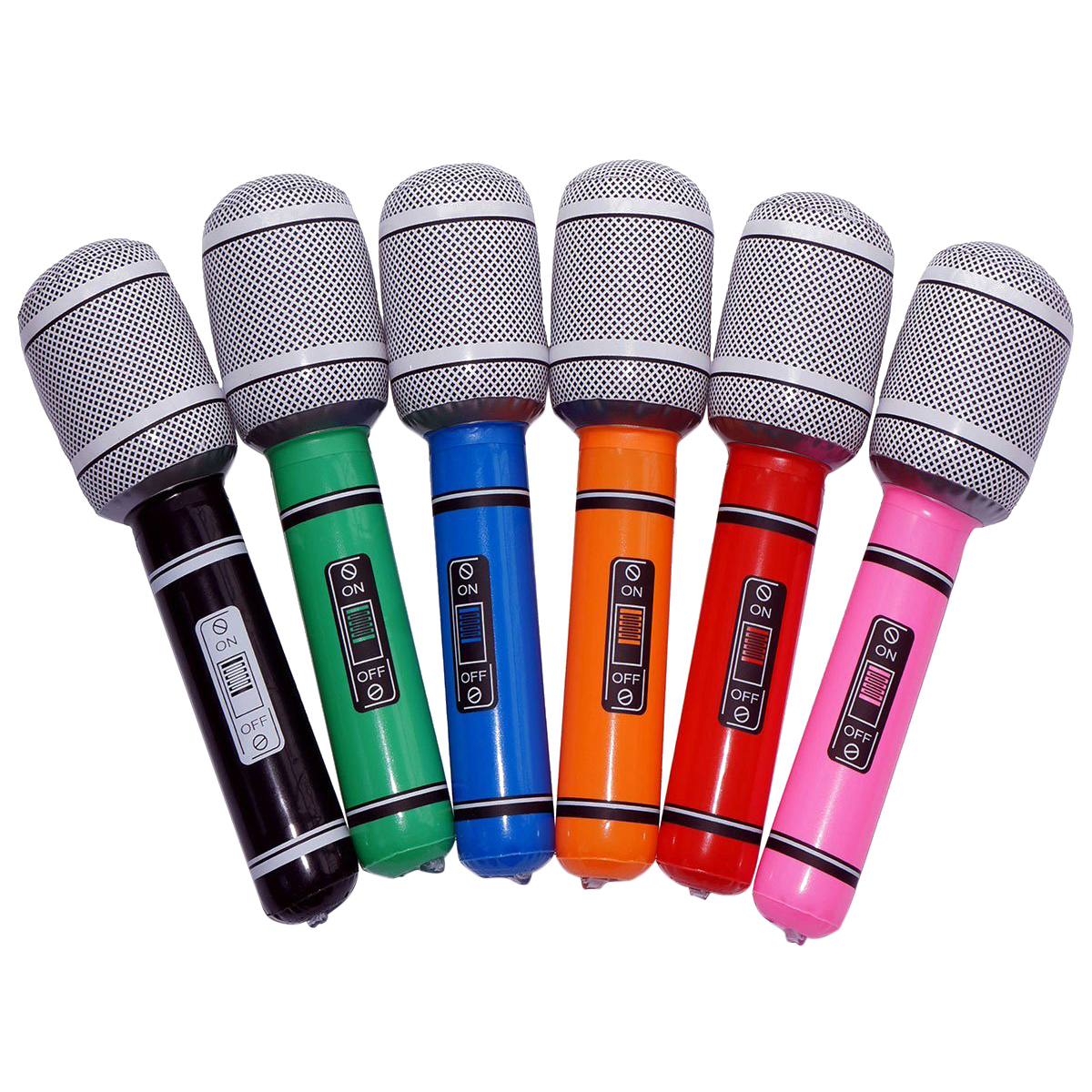 6pcs Blow up Inflatable Plastic Microphone 33CM Party Favor Kids Toy ...