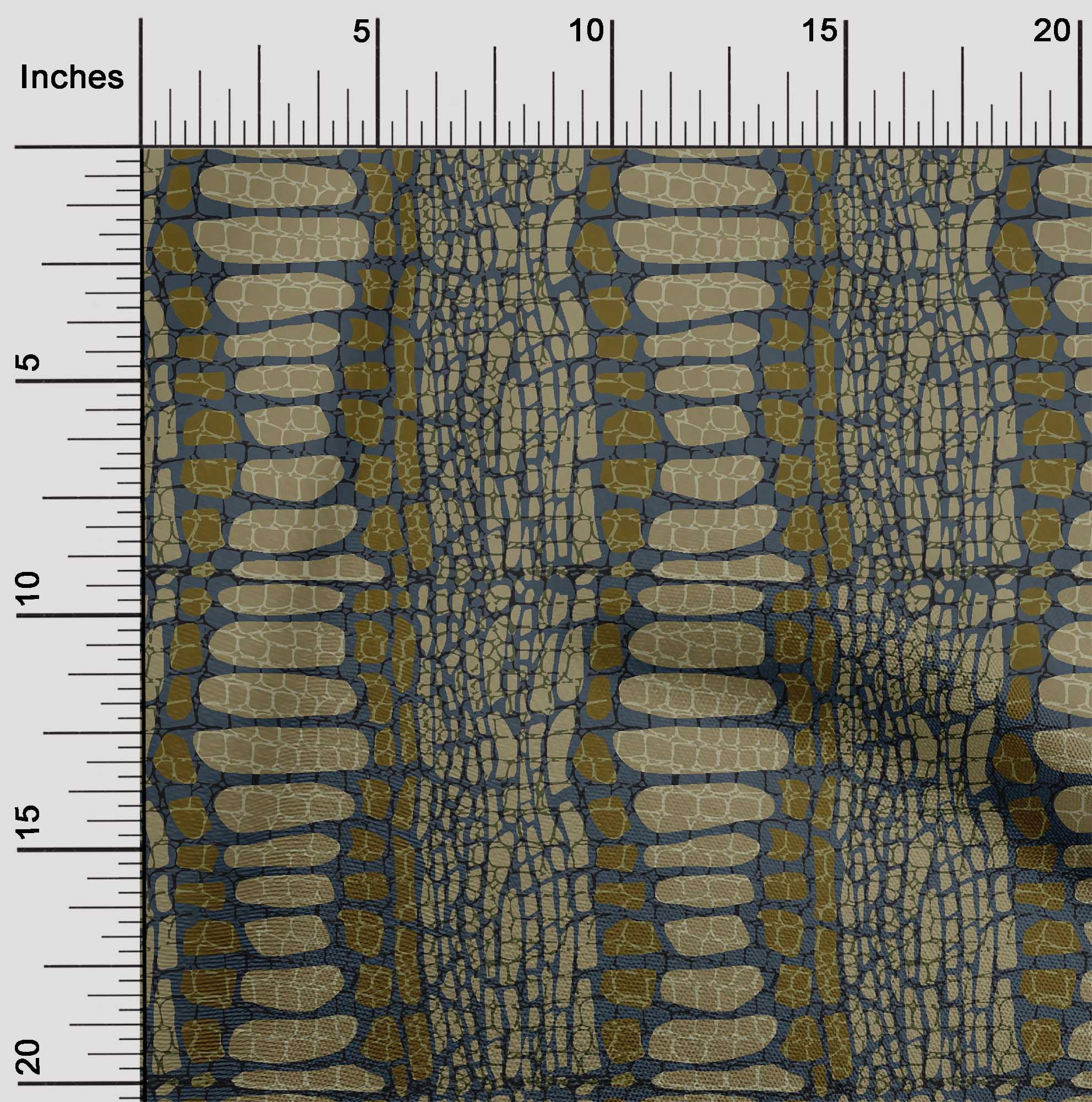 oneOone Cotton Poplin Light Brown Fabric Crocodile Animal Skin Sewing ...