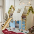 LHYY Full Size House Loft Bed with Sills and Tents,Solid Wood Loft Bed ...